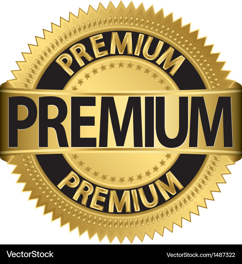 Premium Gold Label Award Royalty Free Vector Image