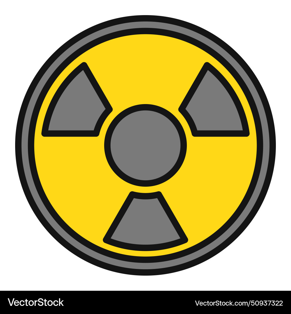 Radiation radioactive warning round colored icon Vector Image