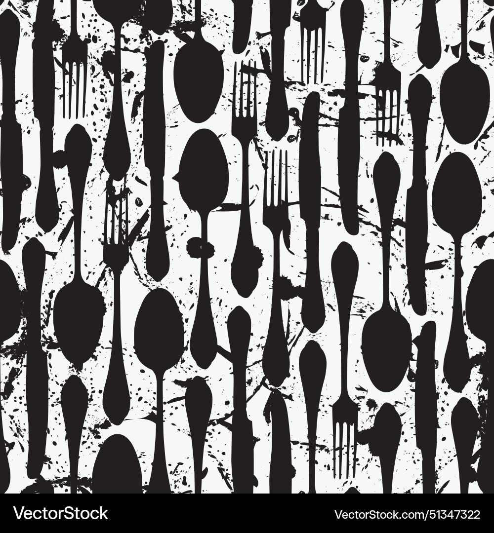 Seamless pattern with cutlery Royalty Free Vector Image