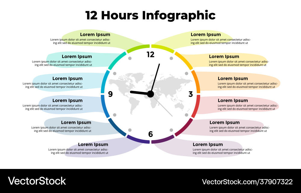 Time infographic clock circle diagram Royalty Free Vector