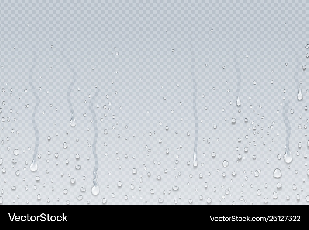Water drops background shower steam condensation Vector Image