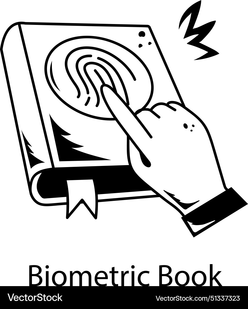 Biometric book Royalty Free Vector Image - VectorStock