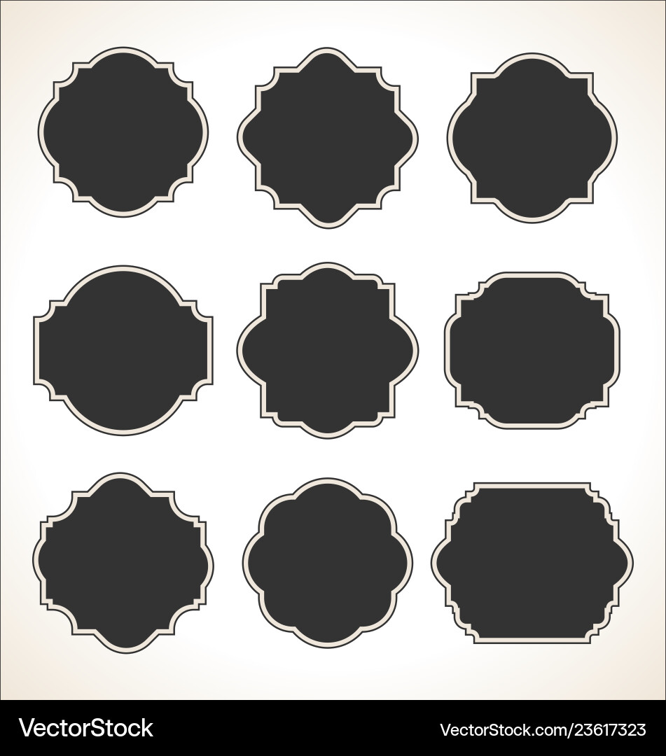 Blank frame set isolated on white background Vector Image