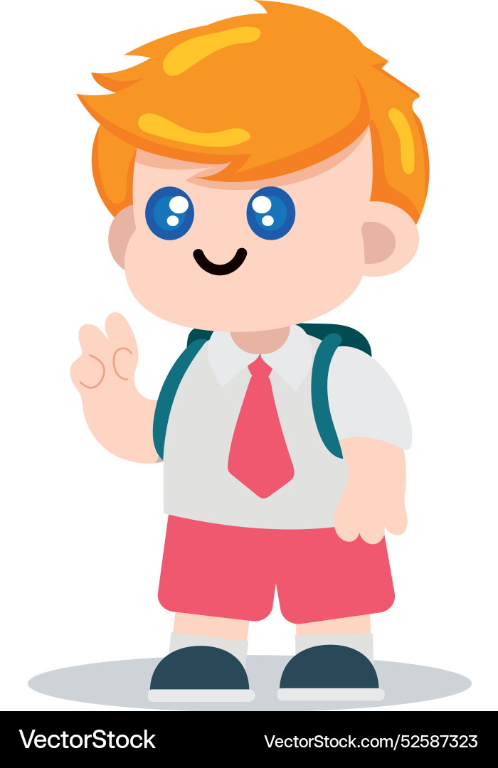 Boy cartoon character student Royalty Free Vector Image