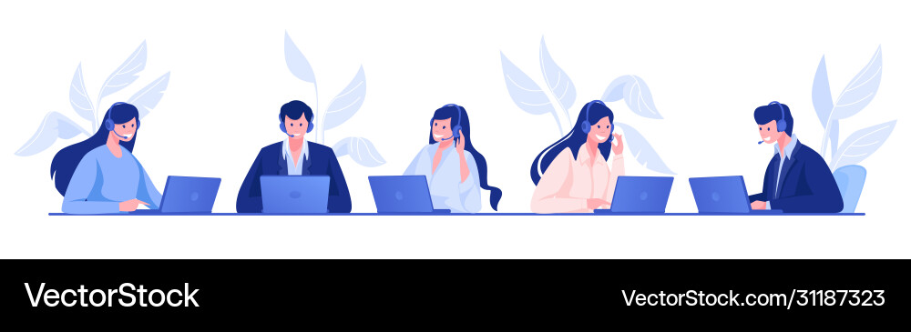 Call center customer support and information Vector Image