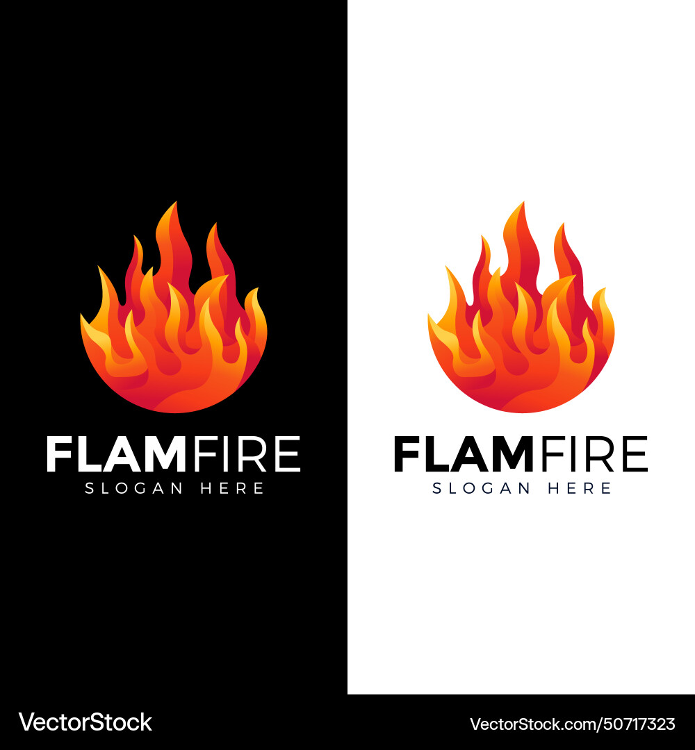 Creative flame fire logo design Royalty Free Vector Image
