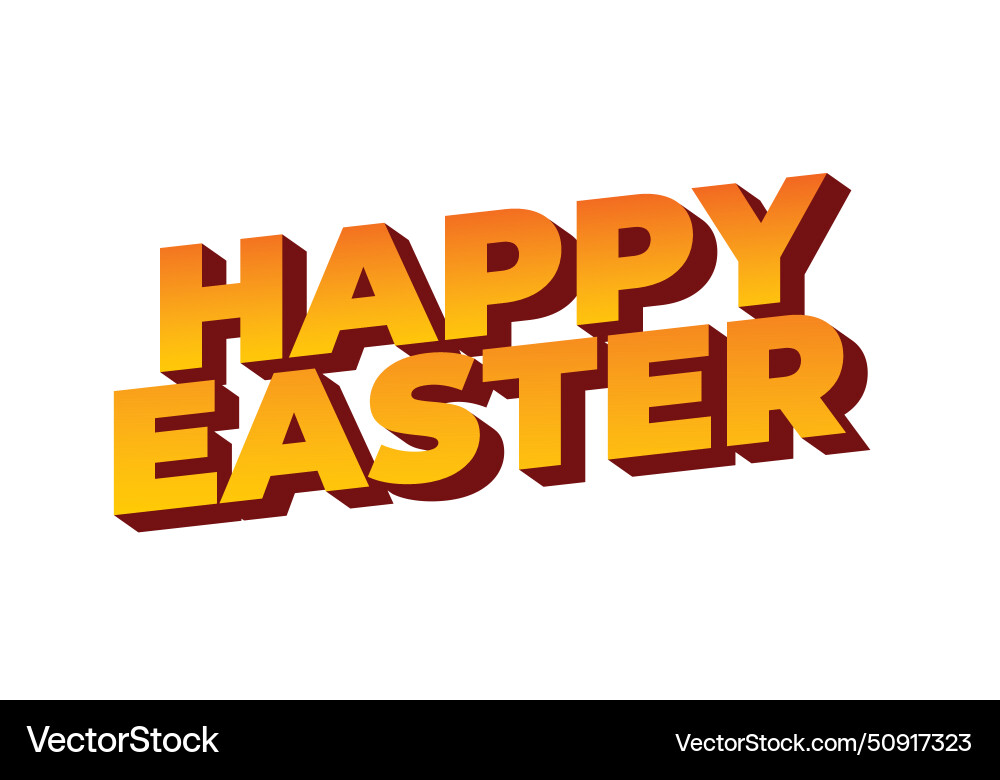 Happy easter text effect design in eye catching Vector Image