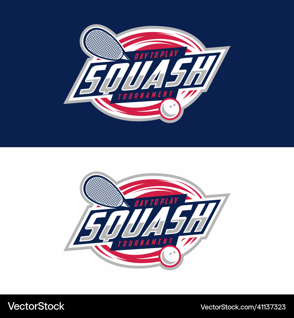 Modern Squash Tournament Logo Royalty Free Vector Image