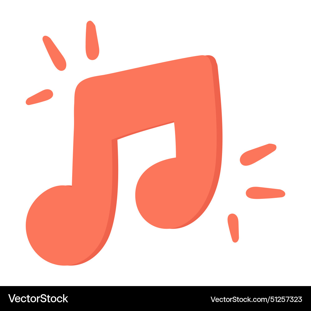 Musical note in flat design music symbol Vector Image