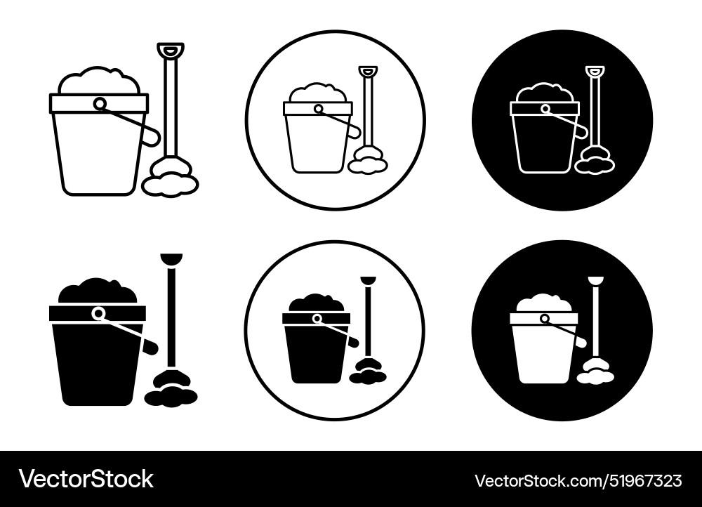 Sand bucket simple icon collection set on white Vector Image
