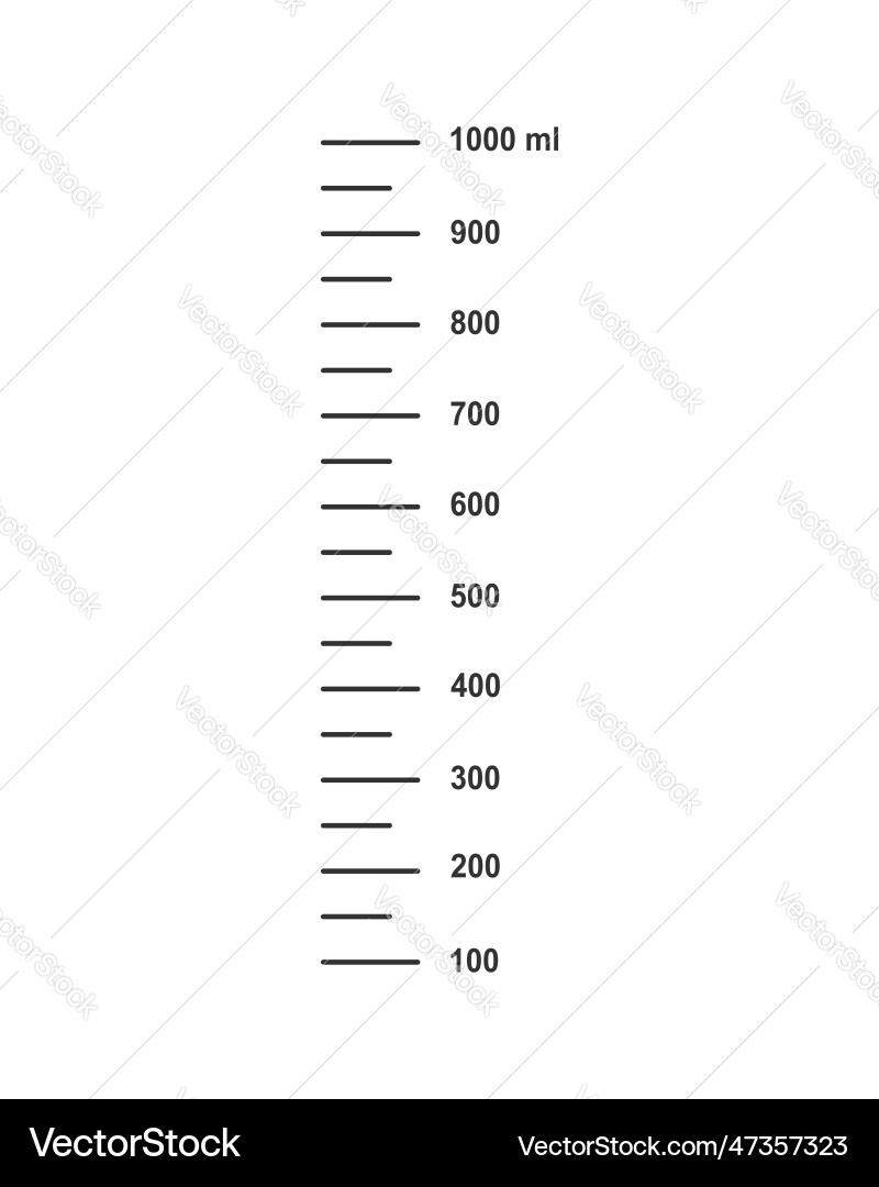 Scale with 1 liter or 1000 ml liquid volume Vector Image