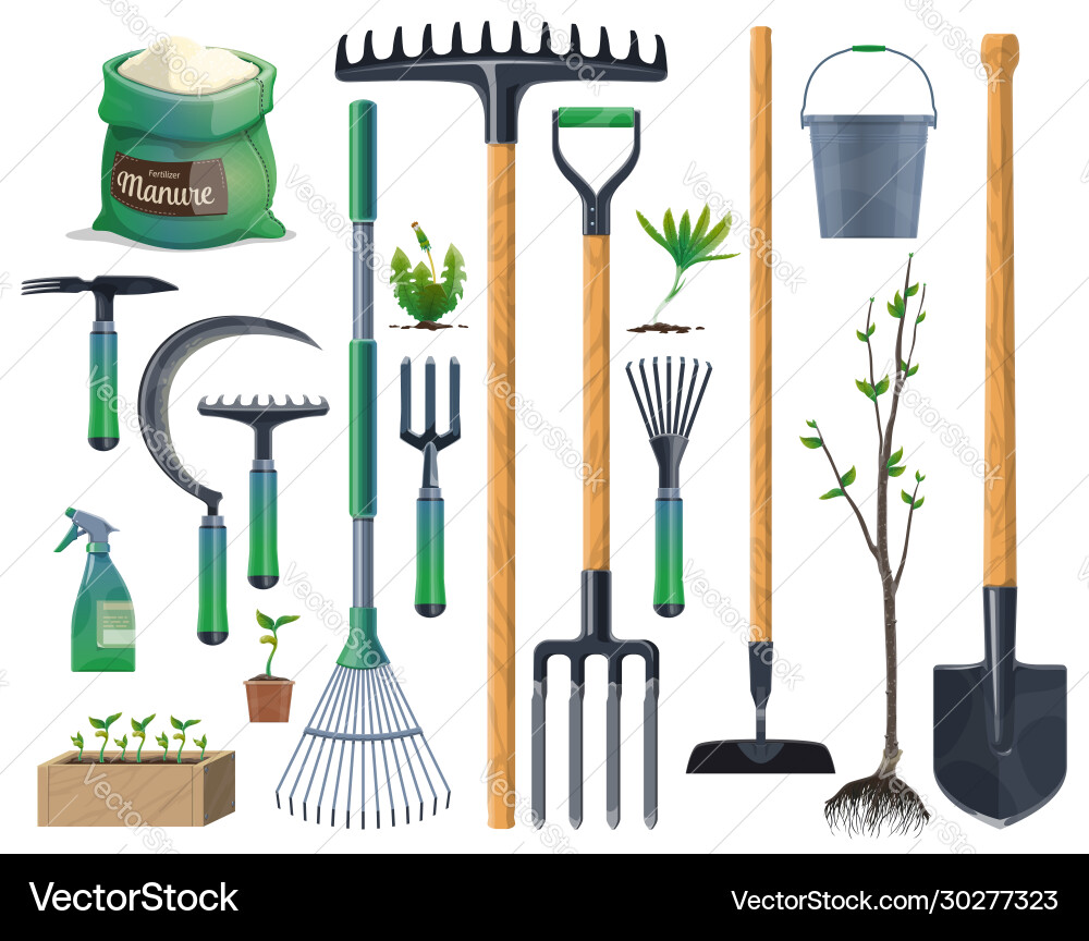 Tools and equipment gardening agriculture Vector Image