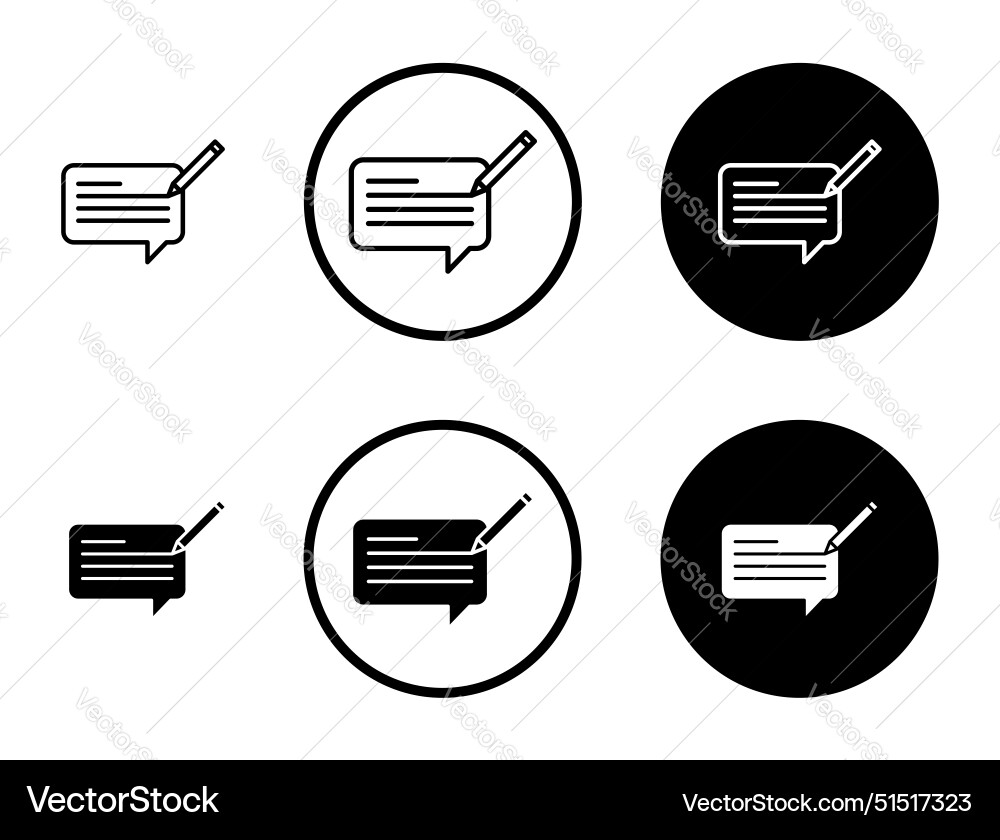 Write comment icon Royalty Free Vector Image - VectorStock