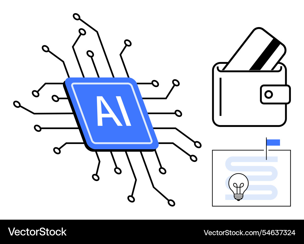 Ai microchip digital wallet and innovation Vector Image