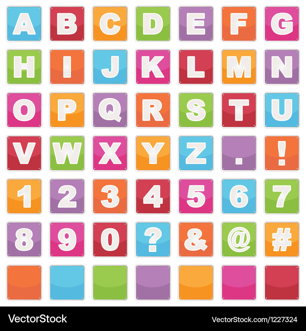 Alphabet signs Royalty Free Vector Image - VectorStock
