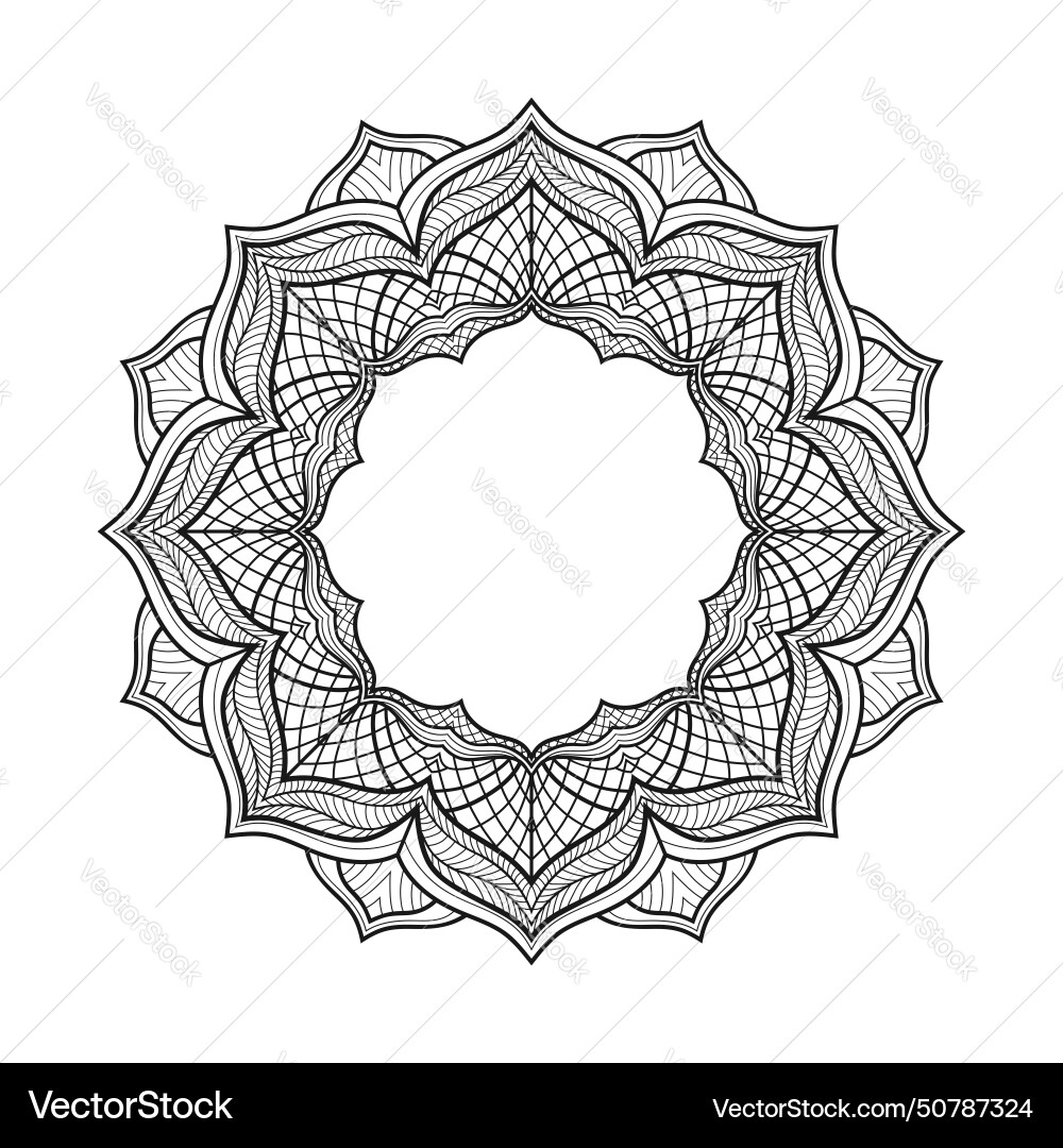 Circular pattern of mandala on white isolated Vector Image