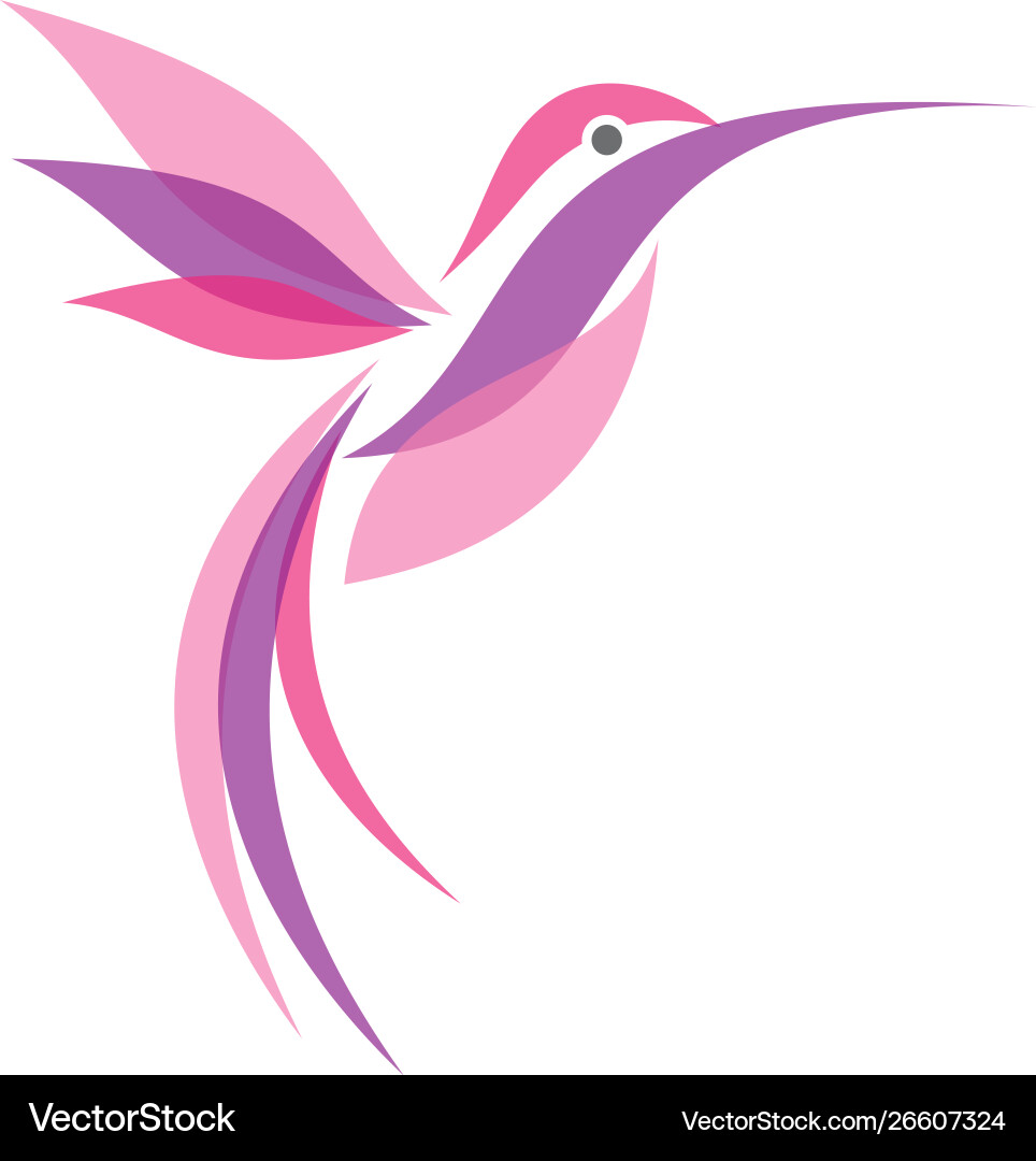 Colorful flying hummingbird in flat style Vector Image