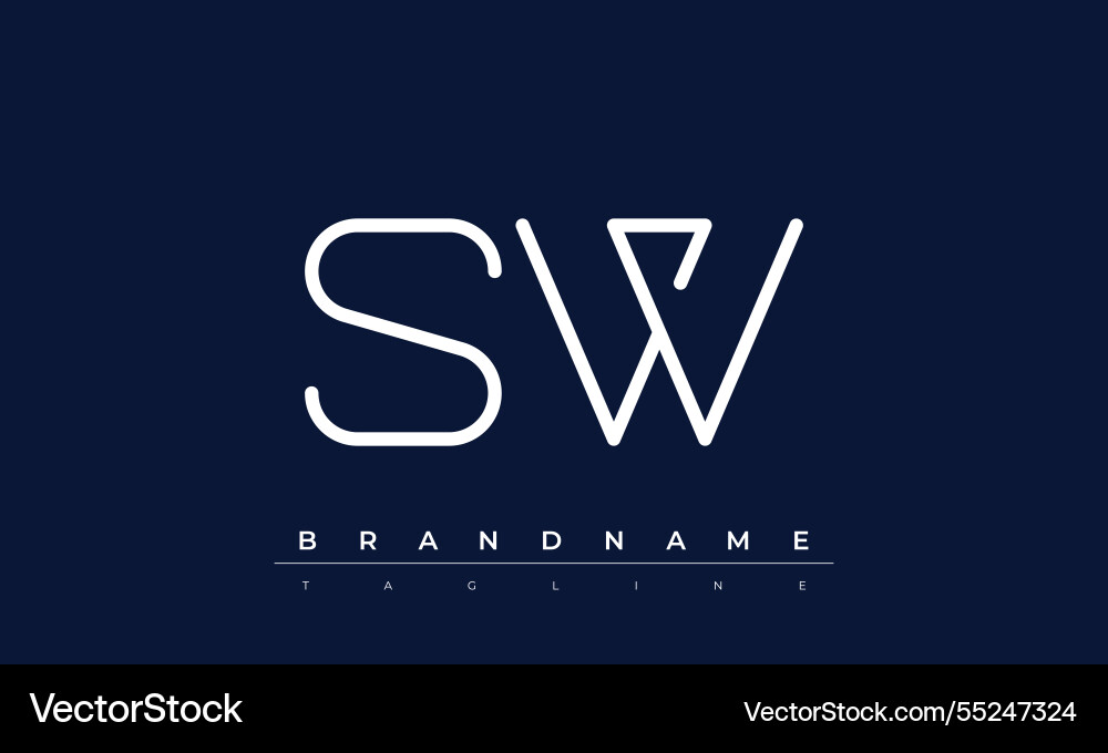 Creative sw letter initial logo image Royalty Free Vector