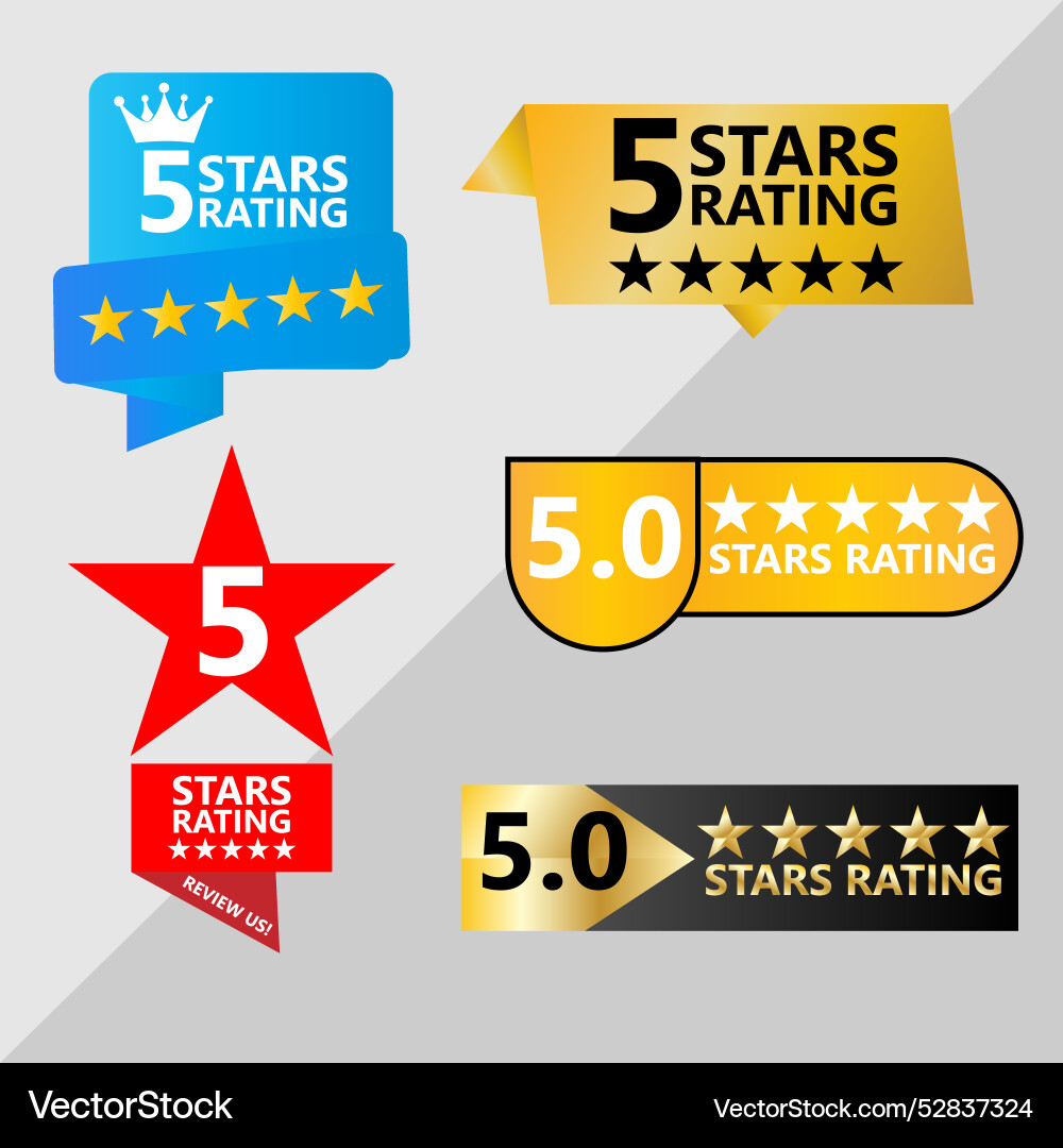Five star rating design Royalty Free Vector Image
