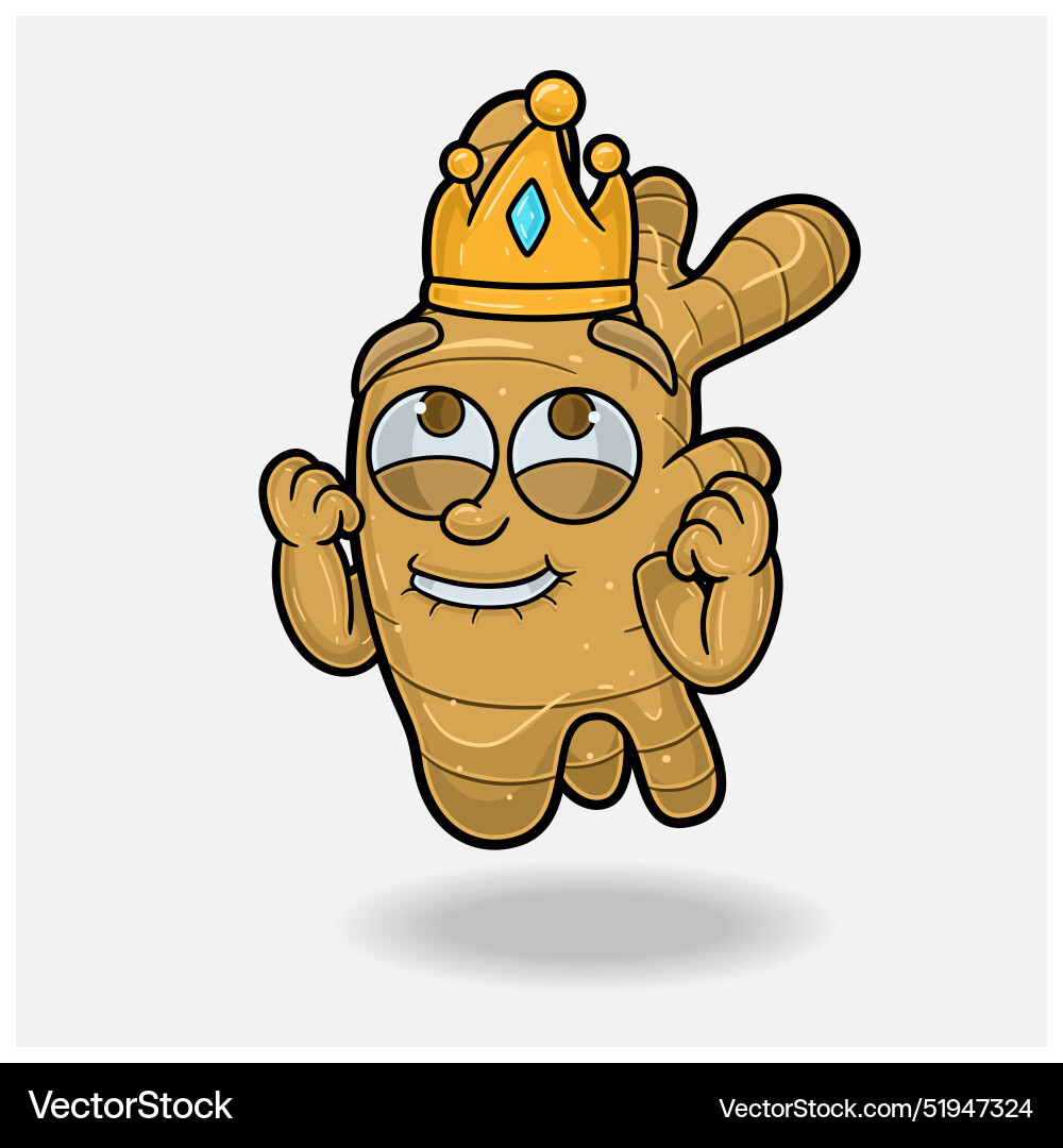 Ginger mascot cartoon with happy expression Vector Image