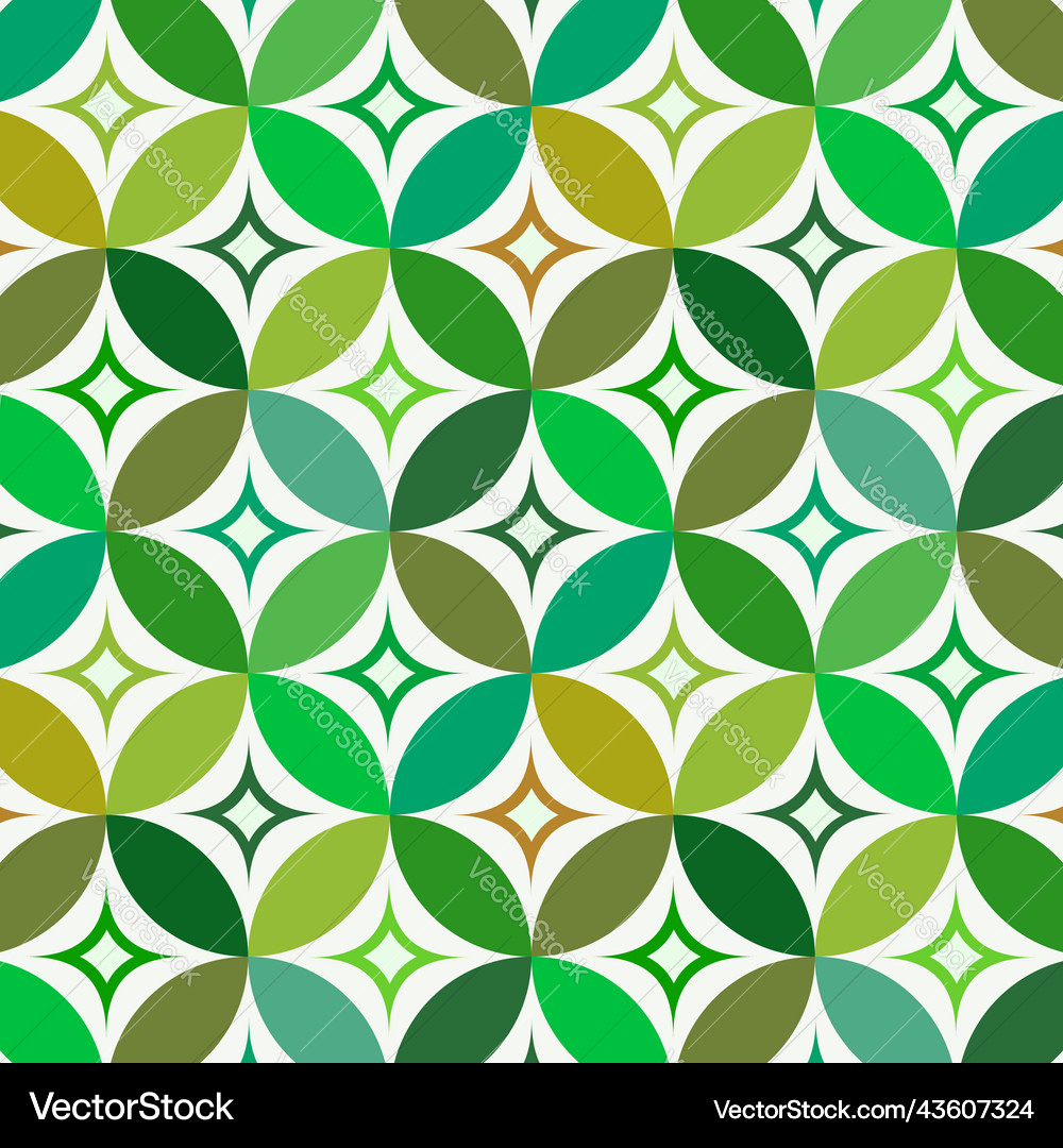 Green mid century atomic star seamless pattern Vector Image