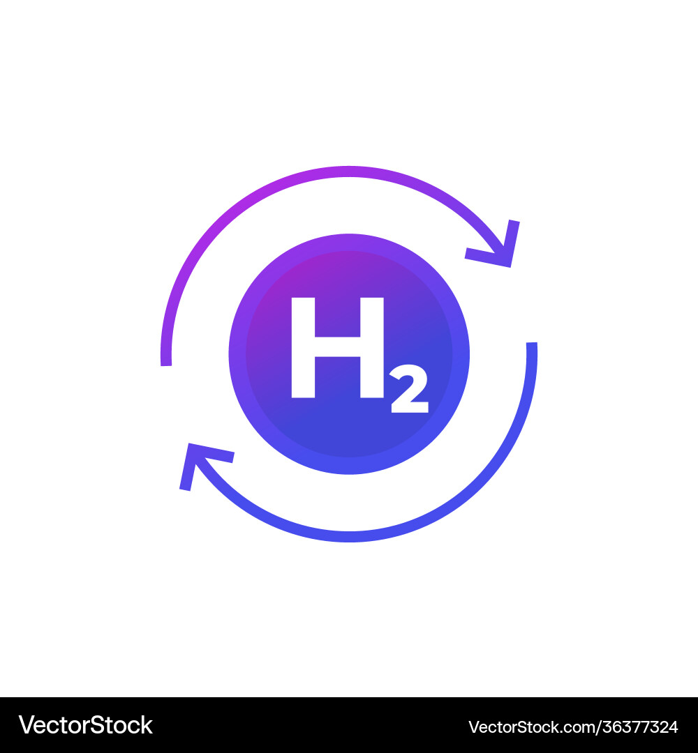 Hydrogen icon with arrows Royalty Free Vector Image