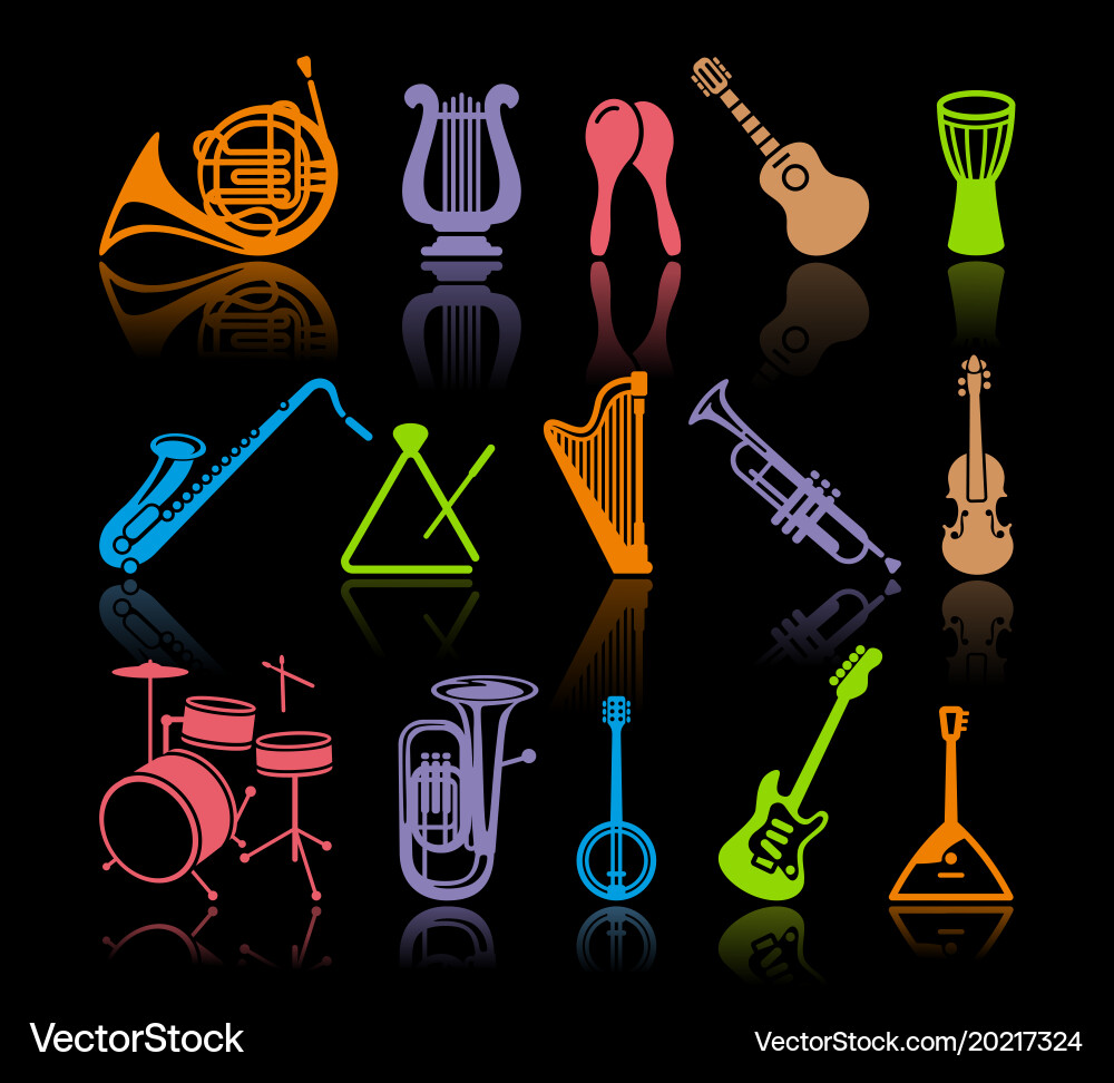 Icons of musical instruments Royalty Free Vector Image