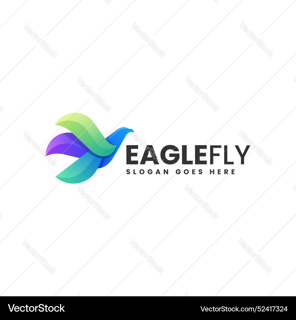 Logo eagle gradient colorful style Royalty Free Vector Image