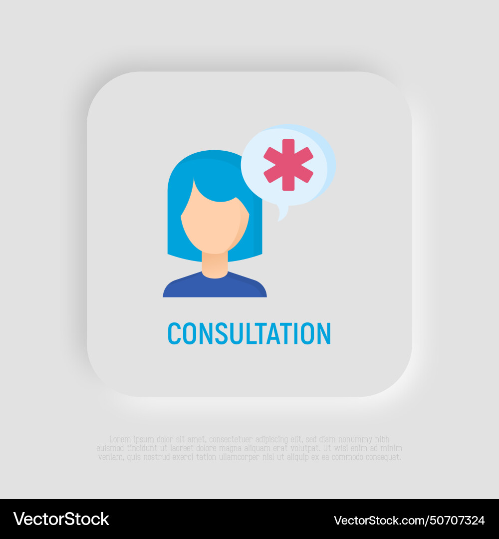 Online consultation with doctor flat icon Vector Image