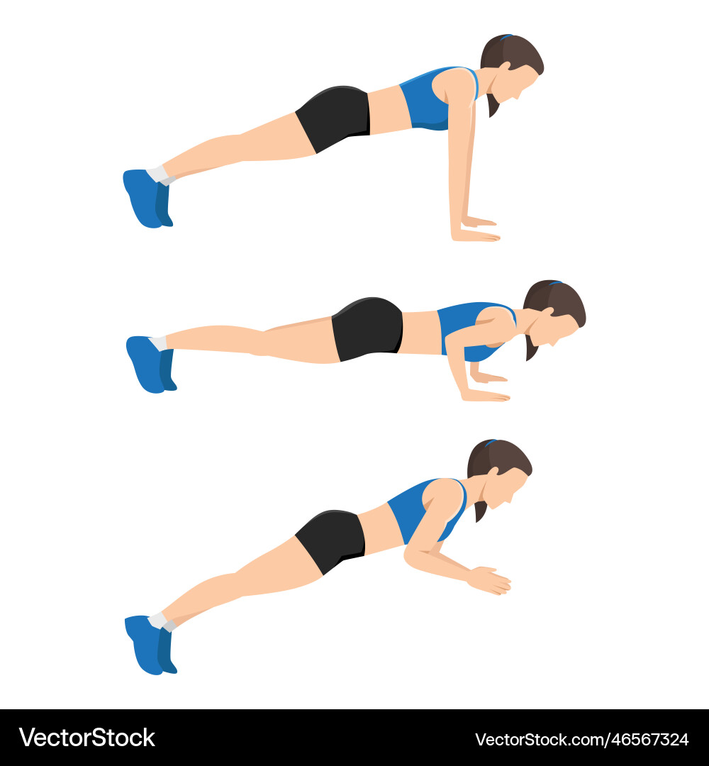 Sport woman doing exercise with clapping push up Vector Image