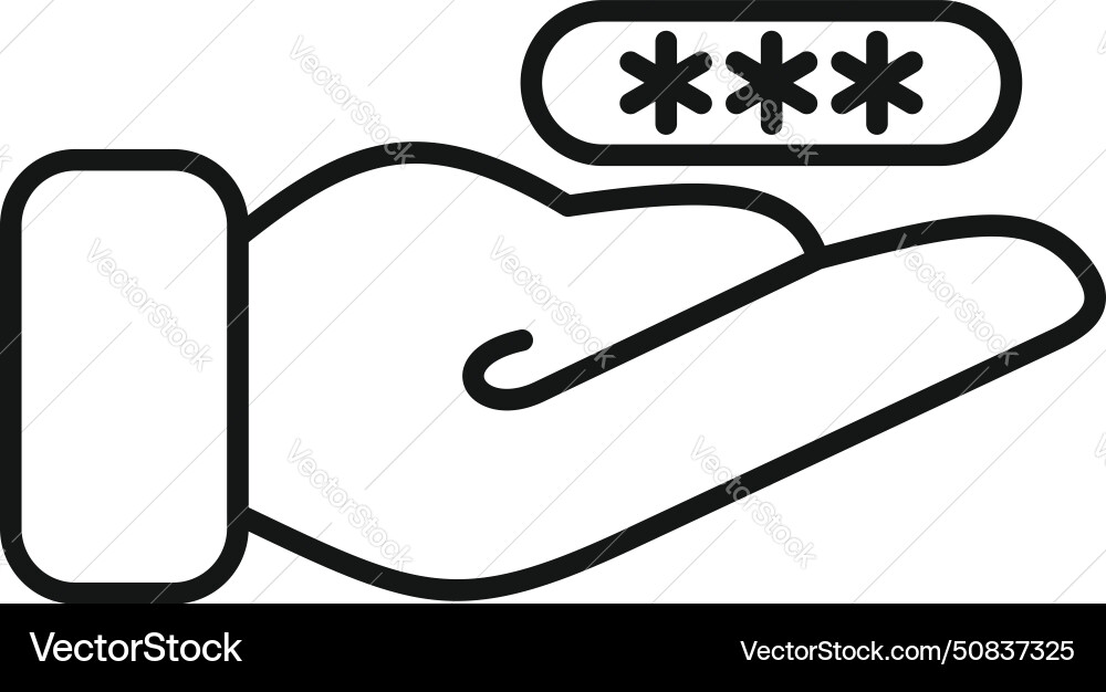 Change password account icon outline step Vector Image