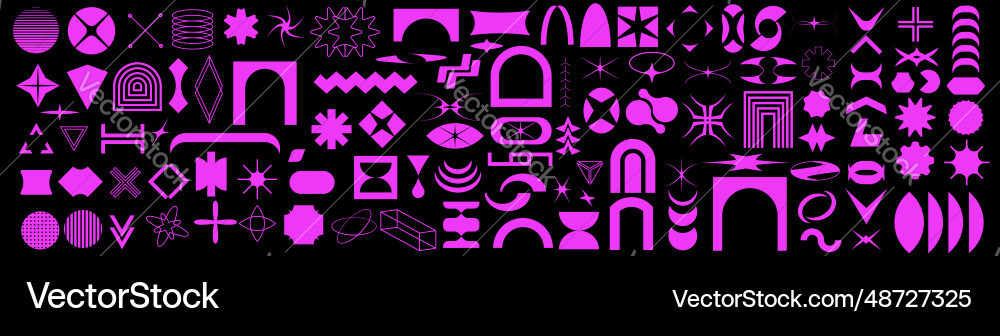 Cyberpunk Retro Shapes Royalty Free Vector Image