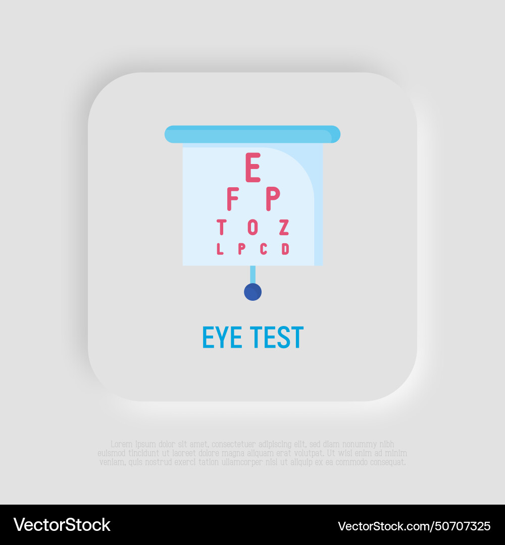 Eye test flat icon ophthalmology eyesight Vector Image