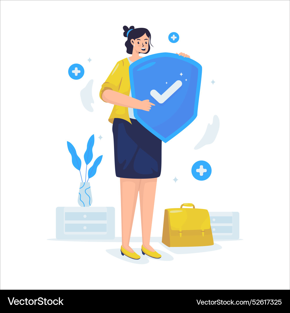 Flat design of insurance protection Royalty Free Vector