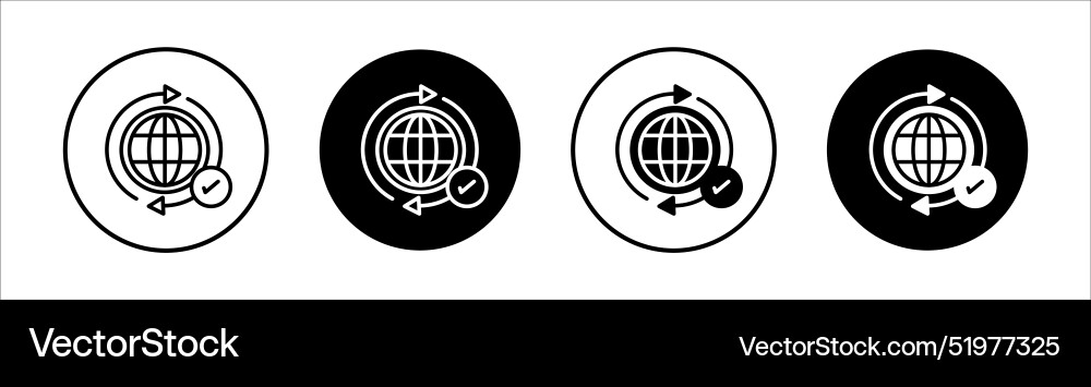 Import export flat line icon set Royalty Free Vector Image