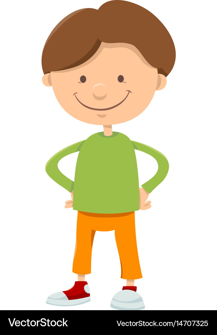 Kid boy cartoon character Royalty Free Vector Image