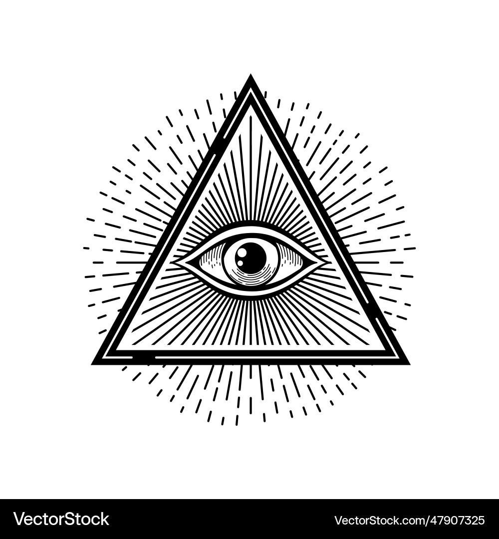 Magic eye in triangle shape evil protection amulet