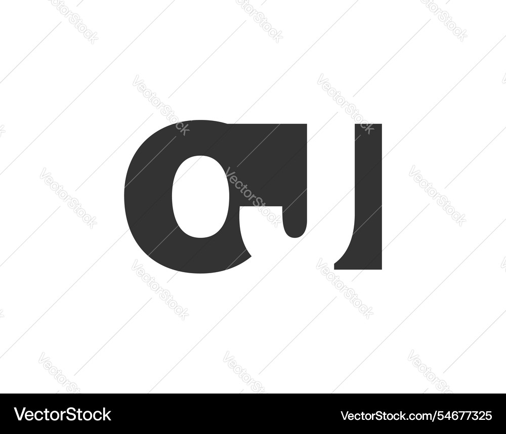 Oji logo design initial letter o j i bold font – Royalty-Free Vector ...