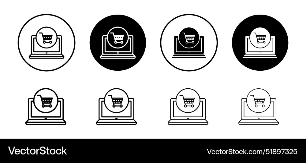 Online shopping icon set collection for web Vector Image