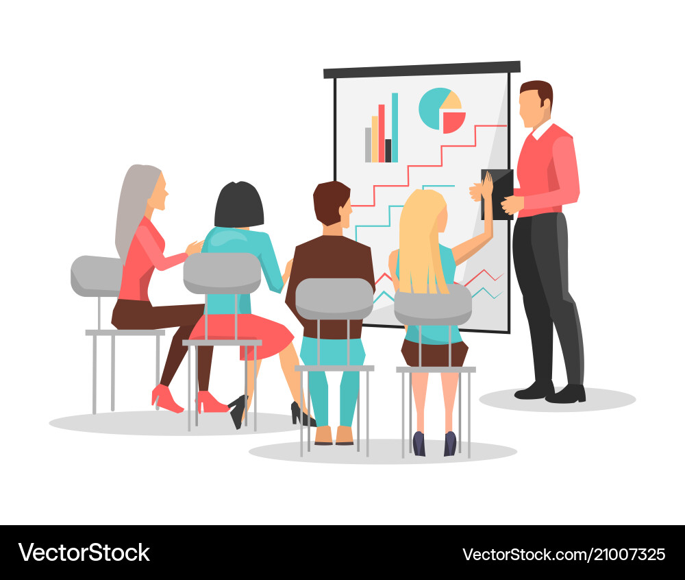 People at business training look presentation Vector Image