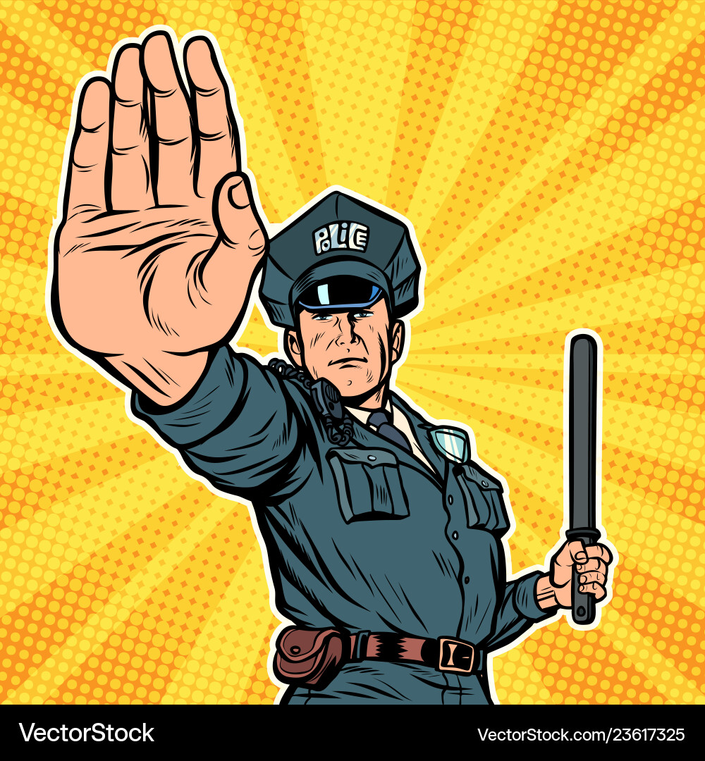 Police officer stop gesture Royalty Free Vector Image
