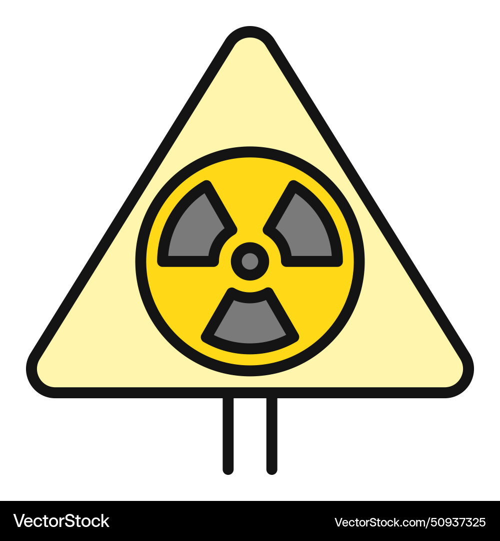 Radiation symbol triangle sign pollution colored Vector Image