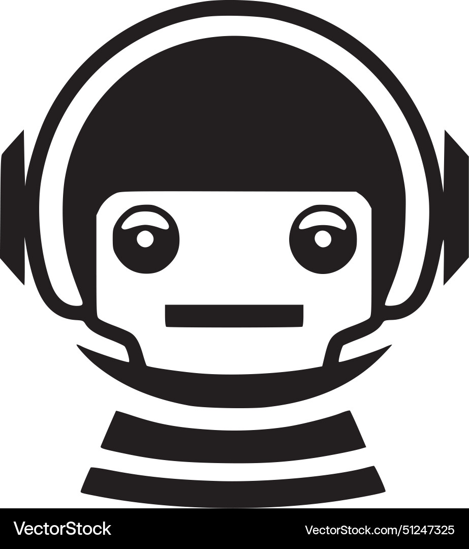 Robot - black and white isolated icon Royalty Free Vector