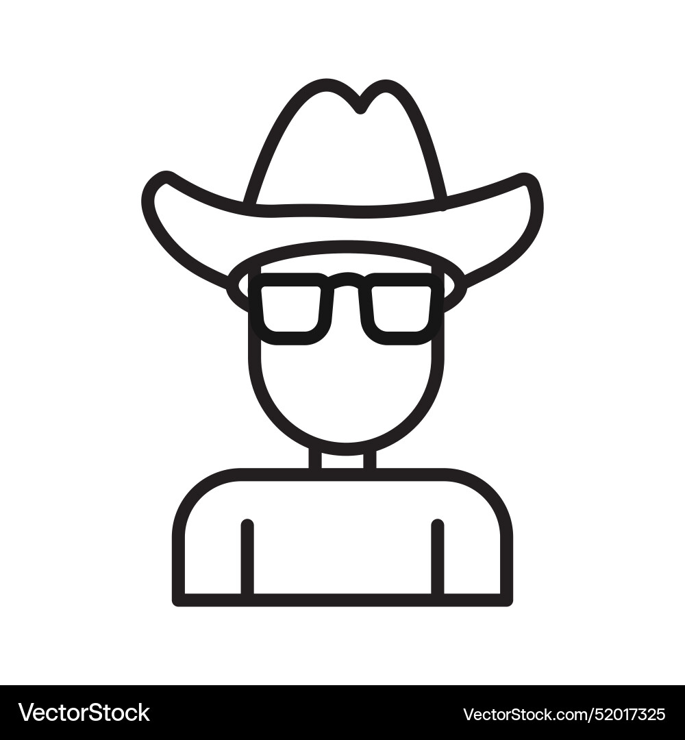 Secret agent icon black line art Royalty Free Vector Image