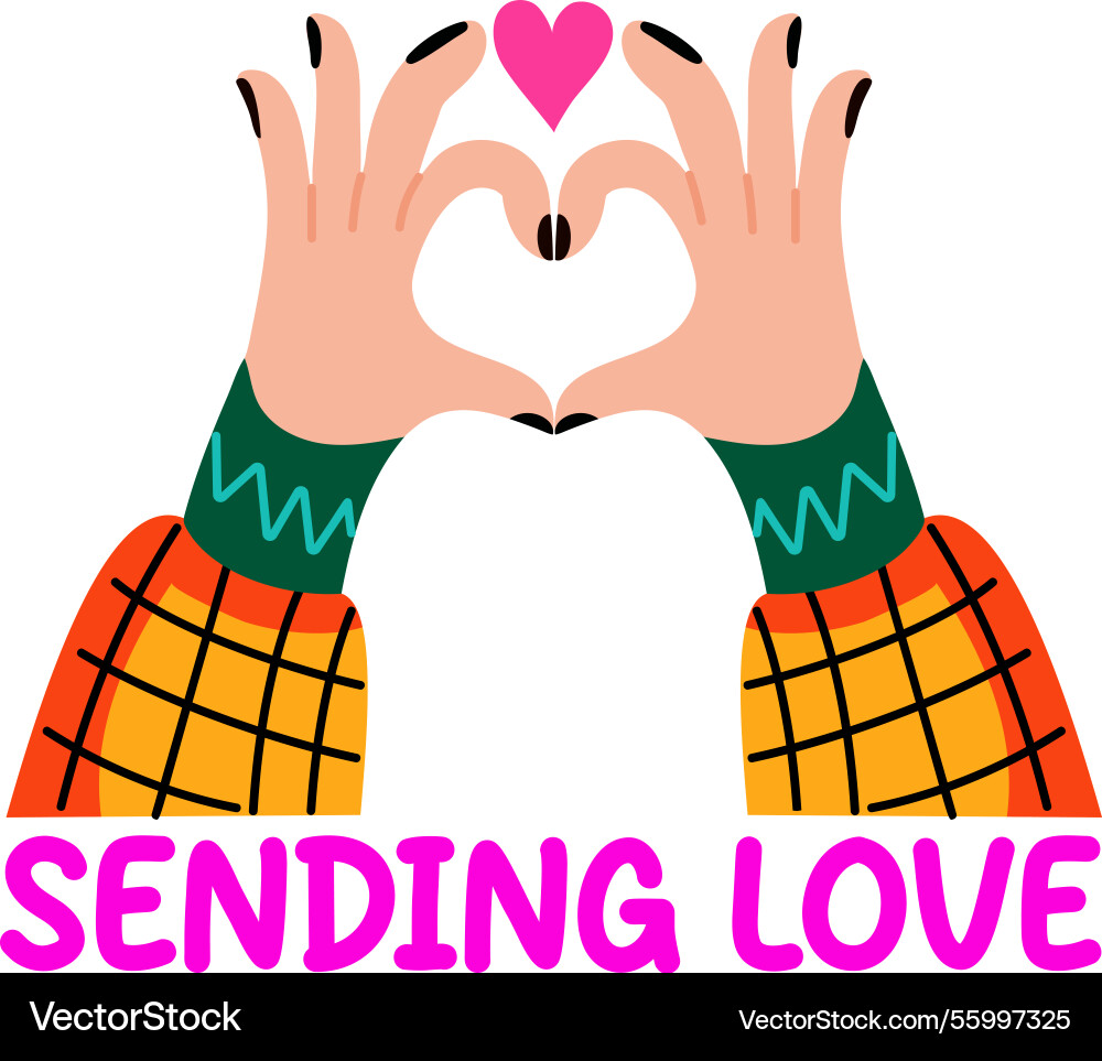 Sending love Royalty Free Vector Image - VectorStock