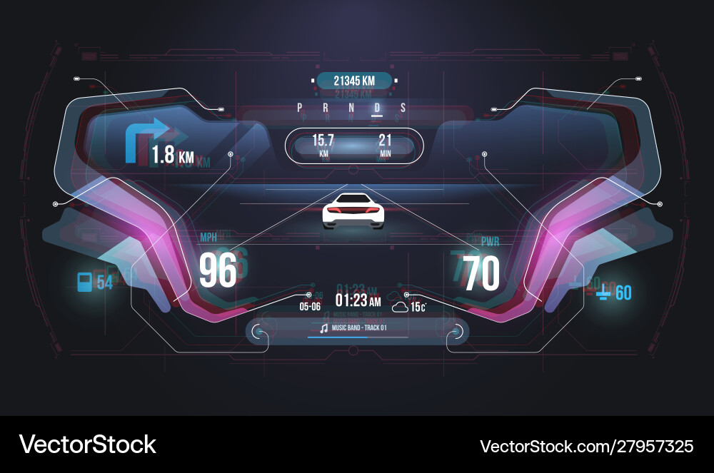 Speed hud kilometer performance indicators Vector Image