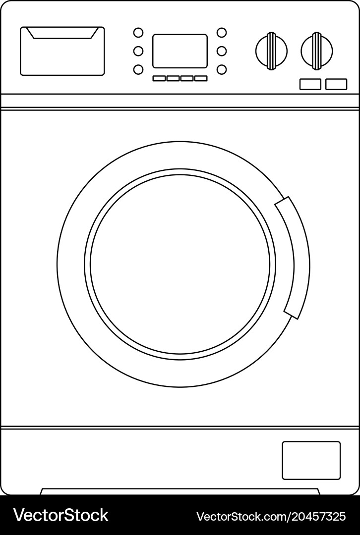 Washing machine outline icon Royalty Free Vector Image