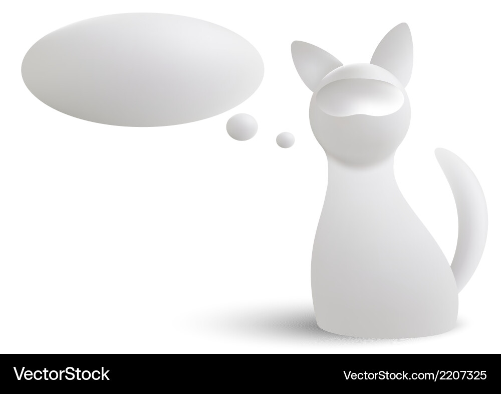 White cat Royalty Free Vector Image - VectorStock