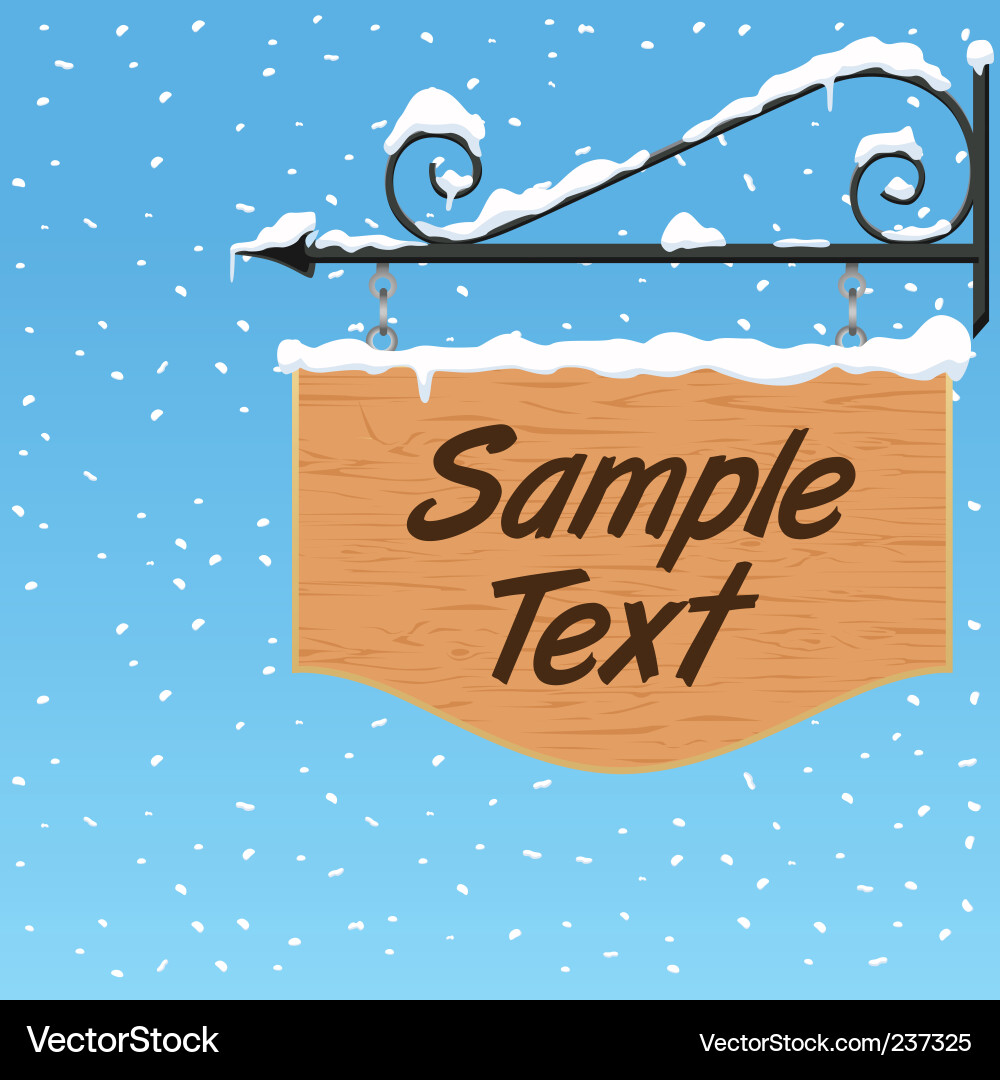 Wooden Snow Sign Royalty Free Vector Image - VectorStock