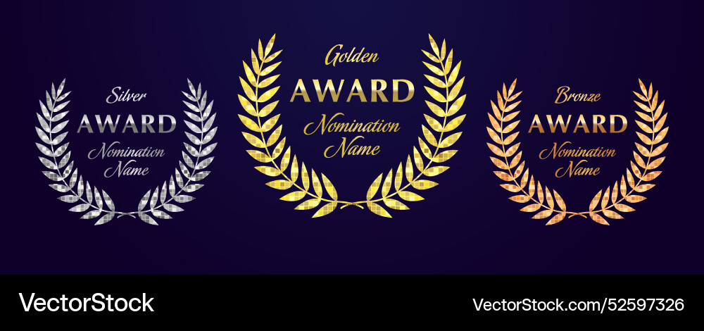 Awards golden pixelated Royalty Free Vector Image